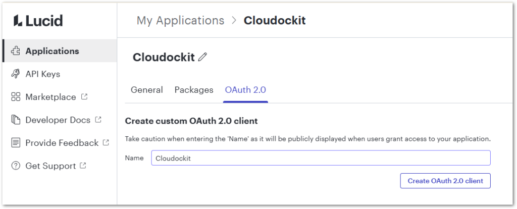 Lucidchart access configuration - Cloudockit